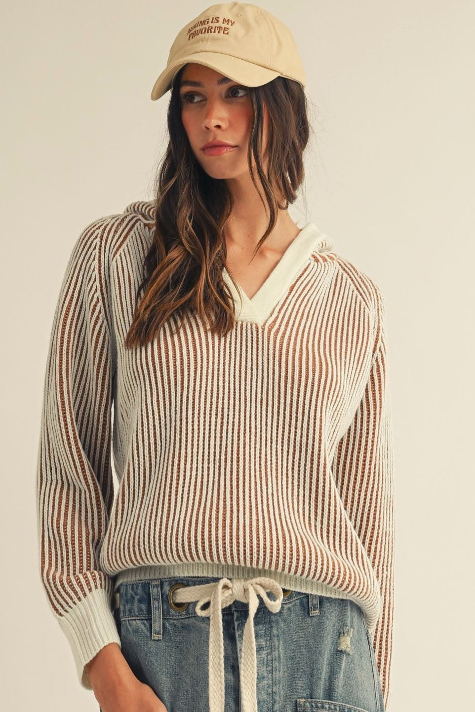 Libby Two Tone Stripe Hoodie – Elements